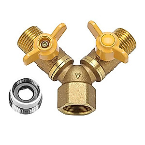 Garden Hose Splitter, G1/2 Inch Faucet Splitter, Washing Machine Water Splitter, Garden Irrigation Tap Adaptor