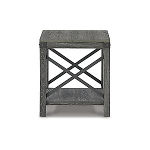 Signature Design by Ashley Freedan Rustic Farmhouse End Table, Gray