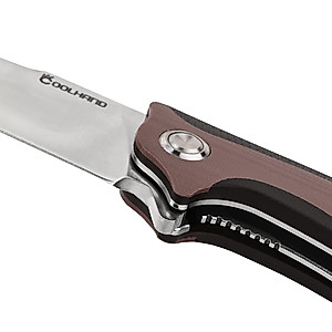 Cool Hand EDC Folding Knife with Clip, 4.6" Closed Ball Bearing Flipper Pocket Knives with Liner Lock, D2 Blade with Two-tone Micarta Handle