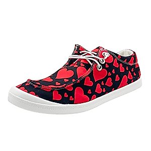 Women Shoes Casual Valentine Day Love Printing Sports Shoes Canvas Fashion Casual Shoes Dress Sandals Size 8 Black