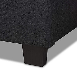 Baxton Studio Ansa Modern and Contemporary Dark Grey Fabric Upholstered Twin Size Bed