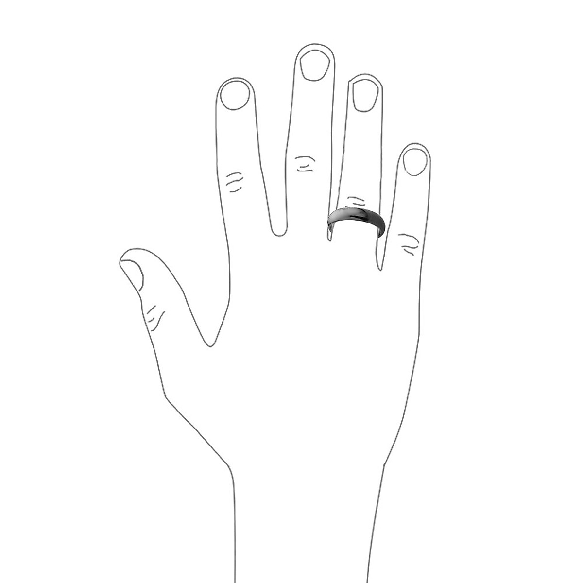 Personalized Simple Dome Black Couples Titanium Wedding Band Ring For Men For Women Comfort Fit 6MM Custom Engraved