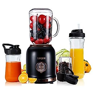 Smoothie Bullet Blender with 6 Sharp Blades, Personal Mini Blender for Shakes and Smoothies with 3 Adjustable Speeds, Blender for Kitchen with blending and grinding, BPA-free 3 Travel Cup & 27oz Mason Cup