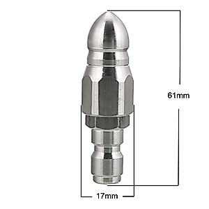 Tool Daily Pressure Washer Sewer Jetter Nozzle, Drain Jet Hose Nozzle, 1/4 Inch Quick Connector, 5000 PSI