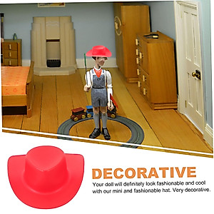 WESIEVYA 20pcs Replaceable Dolls Hats Toys Decor Doll Hats Replaceable Mini Hats Doll House Supplies Delicate Tiny Hats Tiny Hats for Dolls Craft Miniature Hats Hat for Dolls Plastic Red