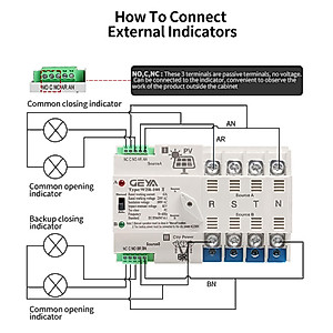 GAEYAELE on-Grid Photovolatic Power Automatic Transfer Switch Din Rail 4P 63A AC110V ATS PV Solar System Power Generator Transfer Switch Use (ATS-4P-63A-110VAC-Solar)