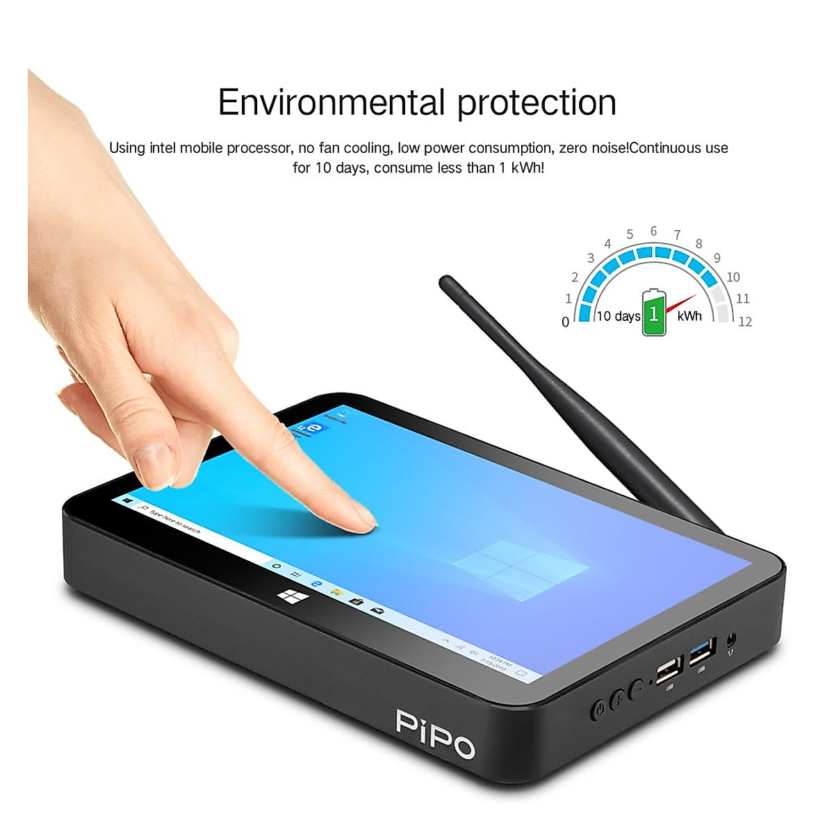 Pipo X11 Mini PC Celeron N4020 9 inch 1920 * 1200 Screen Win10 Tablet PC 3GB Ram 64GB ROM TV Box BT4.0 WiFi RJ45 Mini Desktop (3GB RAM 64GB ROM)
