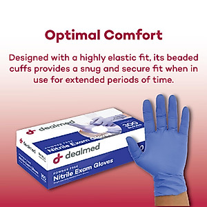 Dealmed Nitrile Medical Grade Exam Gloves, 3.0 mm, Latex Free, Disposable Gloves for Hospitals, Law Enforcement, First Response, Blue (Medium, 300 ct.)