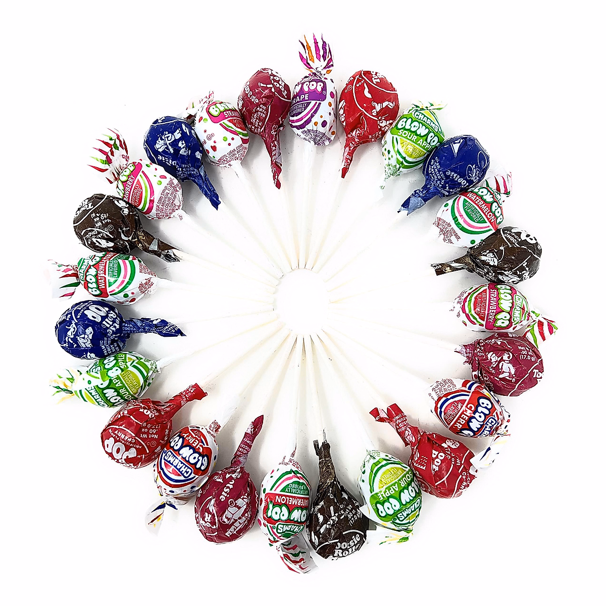 Assorted Charms Blow Pops & Tootsie Pops Bulk Candy Suckers Variety Value Pack 1 Lb (16 Oz)