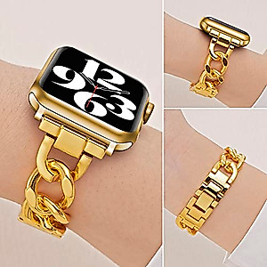 SEURE Stainless Steel Metal Band Compatible with Apple Watch Band 38mm 40mm 41mm 42mm 44mm 45mm Women Bracelet Replacement Wristband Strap for iWatch Series 8/7/6/5/4/3/2/1 Ultra SE