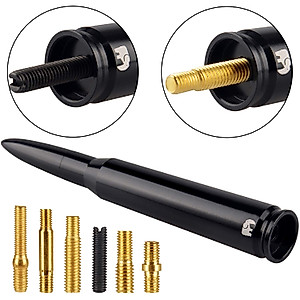 ONE250 Bullet Style Antenna, Compatible with Toyota Tundra All Models (1999-2023) & Toyota Tacoma Models (1995-2016) - Designed for Optimized FM/AM Reception (Black)