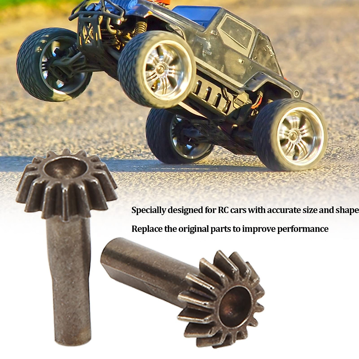 2pcs RC Bevel Gear, Iron Bevel Gear RC Car Parts for WLtoys 1/10 104001 RC Car Crawler