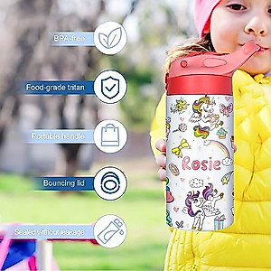 Personalized Ballerina Dance Gift Custom Water Bottle with Name and Straw Lid Customized Dancer Cup Ballet Tumbler Gifts for Ballerina Girls Kids 20oz