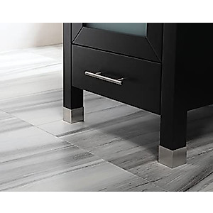 QIERAO 20" Bathroom Vanity with Sink Combo Stand Cabinet and White Ceramic Vessel Sink and Stainless Steel Faucet, Black