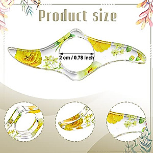 8 Pieces Flower Acrylic Bookmarks Book Page Holder Floral Bookmarks with Colorful Tassels Thumb Ring Page Holder Transparent Page Holders for Reading Students Teachers Book Lovers Women