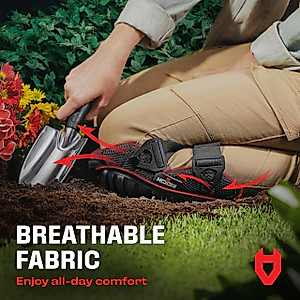 NoCry Professional Knee Pads for Work; Gardening & Construction Knee Pads for Men and Women with Thick Gel Cushion, Double Straps and Adjustable Clips; Industrial Heavy Duty Tactical Knee Pads