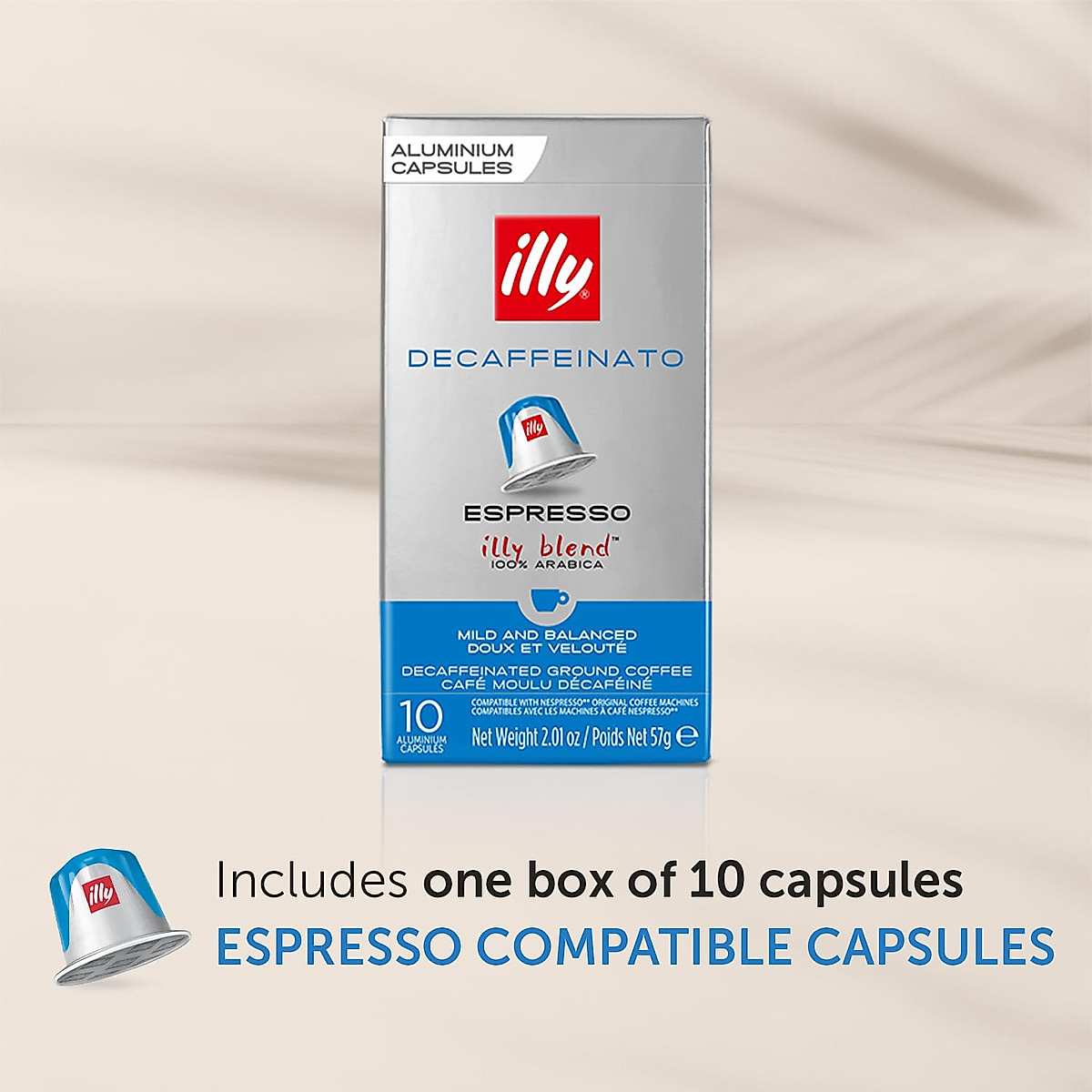 Illy Espresso Compatible Capsules - Single-Serve Coffee Capsules & Pods - Classico Decaf Roast - Notes Of Caramel, Toasted Bread & Chocolate Pods - For Nespresso Coffee Machines – 10 Count
