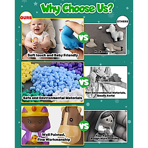 Nativity Advent Calendar 2023 Kids, Christmas Story Nativity Playset Christian Advent Calendar for Toddlers, Kids, Boys, Girls, 25pcs Nativity Scene Set Toys for Children Ages 1 2 3 4 5 6+