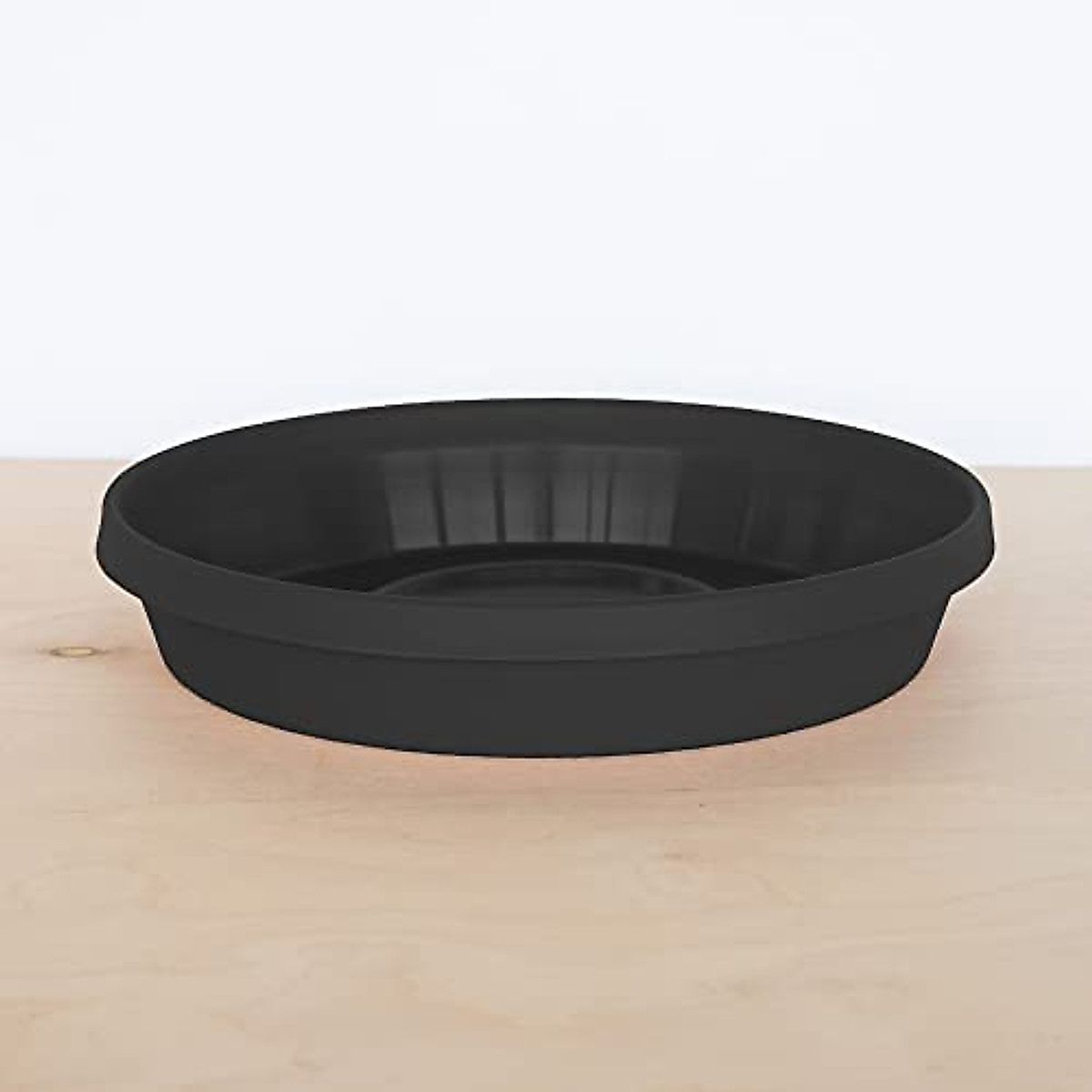 Bloem Terra Pot Round Drain Saucer: 20" - Black - Tray for Planters 15-20", Matte Finish, Durable Resin, Ribbed Bottom, for Indoor and Outdoor Use, Gardening, Planter Not Included