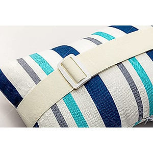 Chaise Lounge Head Resting Pillows, Blue Decorative Oudoor Patio Pillow with Insert & Adjustable Elastic Stripe for Recliner,Beach Chair,Office Chair Neck or Lumbar Attachment,Waterproof 2 Pack