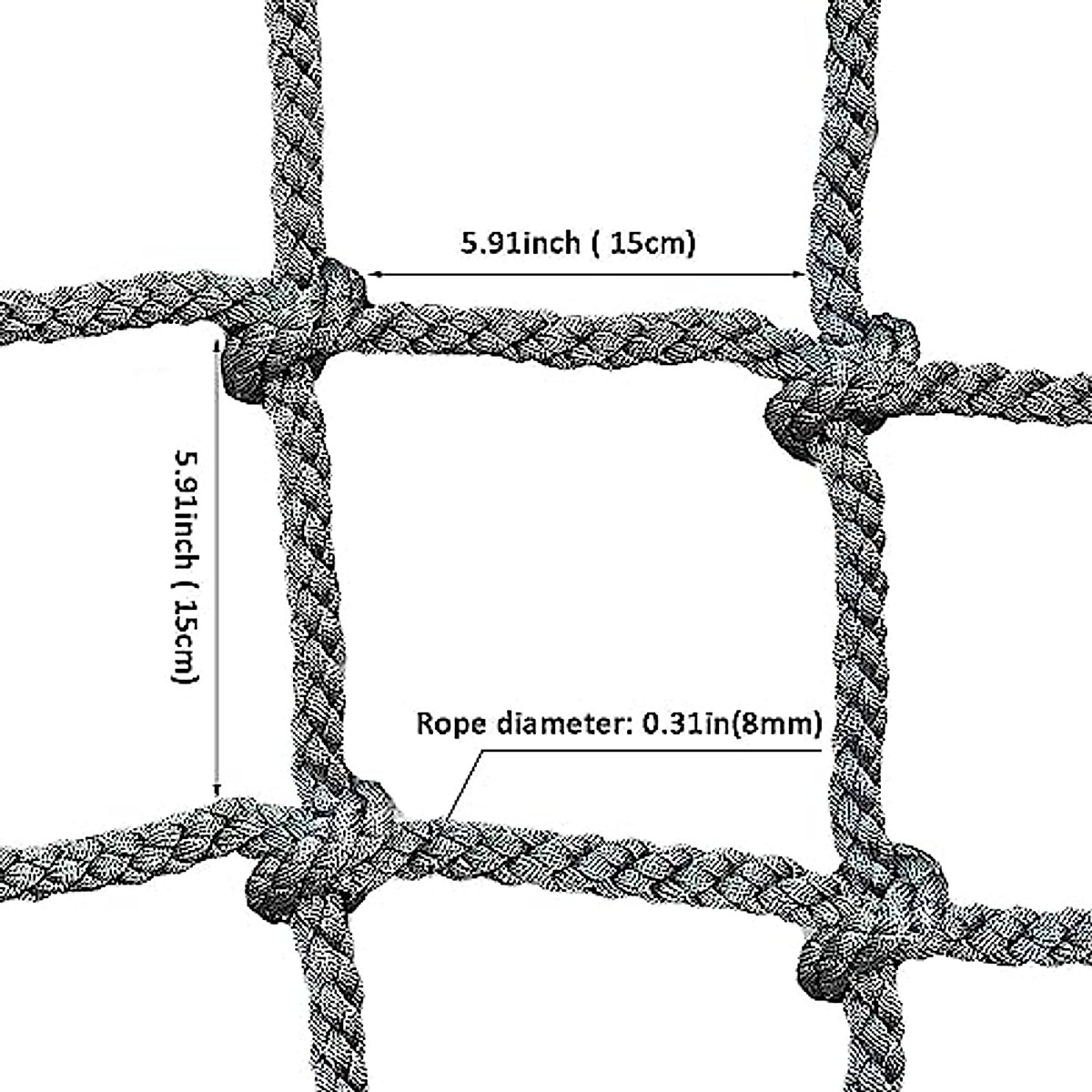 EkiDaz HXRW Rope Net Protective Safety Net Wear-Resistant Rope Climbing Net Anti Fall Net for Garden Treehouse Fence Decoration Playground Sets for Backyards (Size : 2 * 5m(6.6 * 15.15ft))