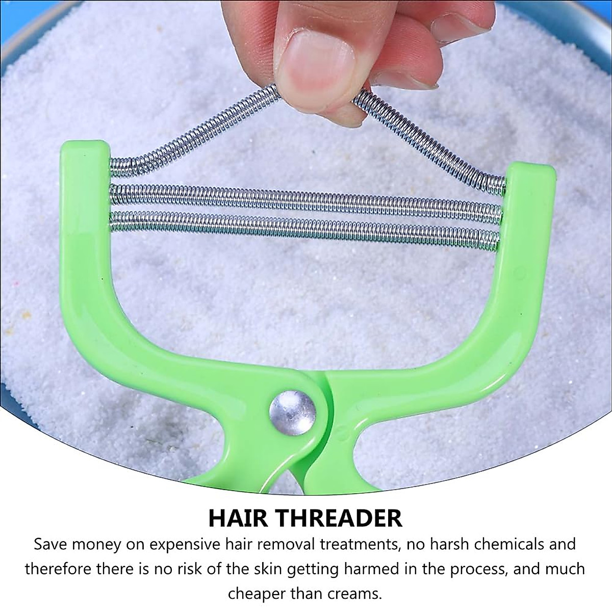 2Pcs Manual Facial Hair Removers Women Face Threaders Epilators Upper Lip Chin Cheeks Neck Portable Beauty Tools for Women (Green)