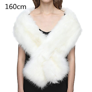 Dikoaina Women's Winter Fake Faux Fur Scarf Wrap Collar Shawl Shrug