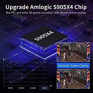 Game Consoles Built-in 46220 Retro Games, Retro Console with S905X4 Chip, Plug and Play Video Game Console for 4K TV, EmuELEC 4.6 Gaming System/Android TV 11 all in 2, Emulator Console Support WiFi/BT