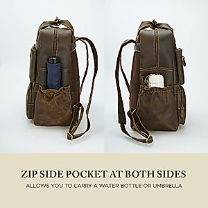 GENMARKS Sultana Backpack (Dark Brown) - Genuine Leather Bag with Multiple Pockets - Convertible Purse Bag for Travel, Work, College, Gym & Hiking - Stylish Luggage Backpack for Books & 15.6” Laptop