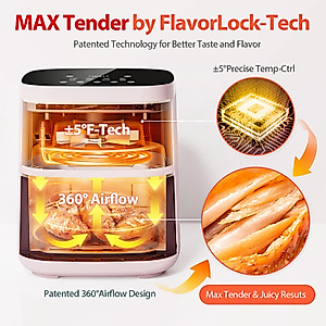 Air Fryer, Beelicious 8-in-1 Smart Compact 4QT Air Fryers, Shake Reminder, 450°F Digital Airfryer with Tempered Glass Display, Dishwasher-Safe & Nonstick, Fit for 1-3 People, Coral Pink