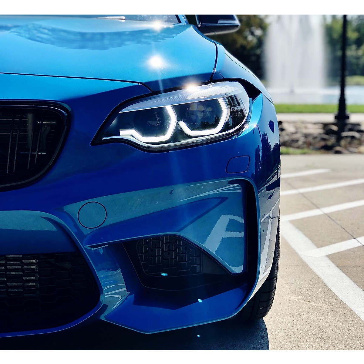 iJDMTOY 4pc Set Iconic Performance Style 7000K Xenon White Hexagon Shape LED Angel Eyes Halo Rings w/Crystal Acrylic Covers Compatible with BMW 3 Series OEM LED/Xenon Light Trims