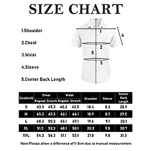 ATFORNA Dress Shirts for Men Cotton Slim Fit Stretch Button Down Shirts Business Causal Blouses White