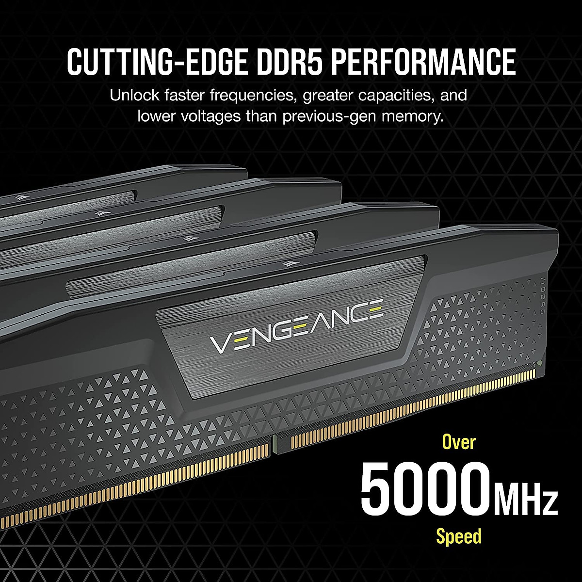 CORSAIR VENGEANCE DDR5 RAM 64GB (2x32GB) 5200MHz CL40 Intel XMP iCUE Compatible Computer Memory - Black (CMK64GX5M2B5200C40)