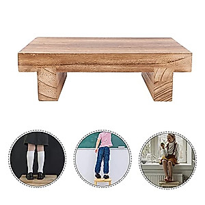 DENPETEC Wooden Utility Step, Toddler Step Stool for Kids, Bathroom Potty Stool, Kitchen Stool, Bed Stool for Bedroom, Children's Stool