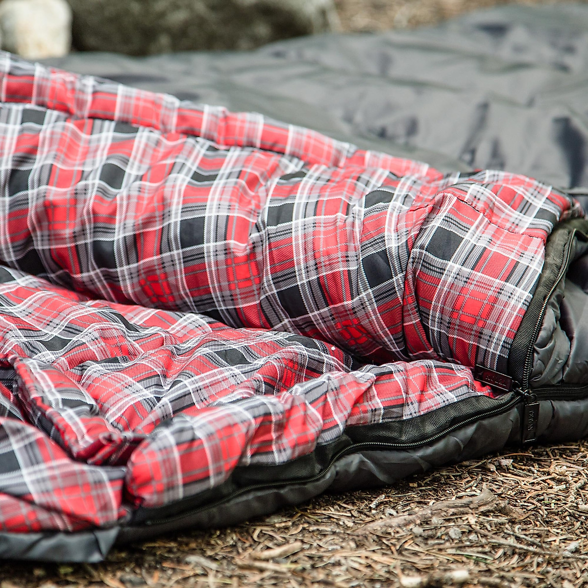 TETON Sports Celsius XXL 0 Degree Sleeping Bag with Compression Sack, Left Zipper, and SuperLoft Elite Material for Camping and Base Camp, Gray