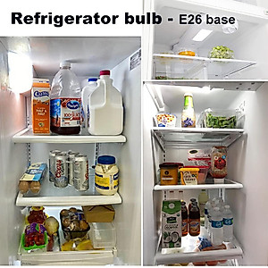 ZSCBBKJ Led Refrigerator Light Bulb Replacement 40W 60W E26 Base Appliance Light Bulb, 6W Daylight White 5000K Medium Base Fridge Light Bulbs, Non-Dimmable Freezer Home Lighting Lamp 2 Pack