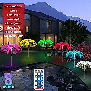 Havelock Solar Garden Lights Outdoor 5 Pack, Solar Jellyfish Lights 8 Lighting Modes Solar Flowers Garden Lights Waterproof Outdoor Decorative for Yard Patio Garden Pathway