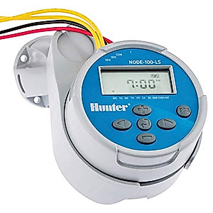 Hunter Industries Sprinkler NODE100 NODE-100 Battery Controller with Solenoid, Small, Blue