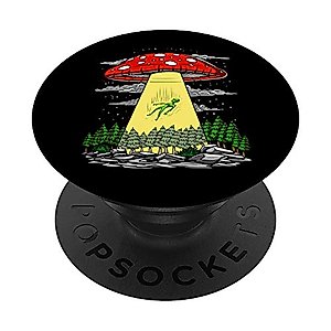 Mushroom Alien Abduction Psychedelic Space UFO Hippie Fungi PopSockets PopGrip: Swappable Grip for Phones & Tablets