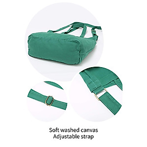 Jeelow Washed Canvas Tote Handbag Shoulder Bag Purse Crossbody With Pockets For Men & Women