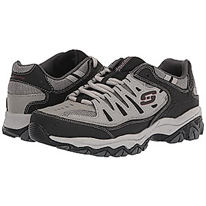 Skechers Men's Afterburn Memory-Foam Lace-up Sneaker Oxford, Gray/Black, 8.5 X-Wide