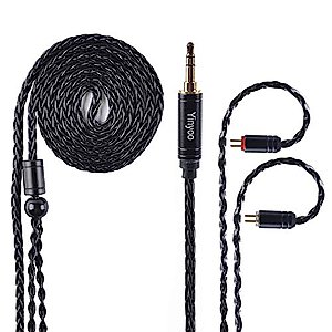YINYOO Upgraded Replacement Earphones Cable 8 Core Silver Plated Copper IEM Cable with 2pin 0.78mm for kz zst zsn-pro-x zs10-pro zs10-pro-x dqs zex edx as16 cca CRA c10 c12 ccz Melody kbear ks1 ks2