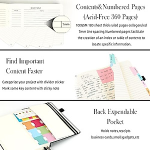 EYROZILL B5 Lined Journaling Notebooks 360 Pages, Thick Hardcover Leather Journals, Travel Notebooks for Women Men (7.6" X 10" Black Deer)