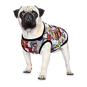 Hozz 2 Pack Dog Cute T Shirts for Small Dogs Durable Polyester Summer Clothes no Shrink Fashion Skull S