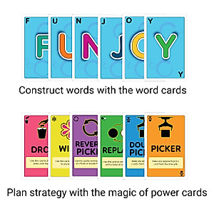 TORTUE Word Finder - Quick Simple Card Game to Boost English Vocabulary for Ages 7-99 Years | Family Safe | Form Words | Think of Combinations | 2-4 Players