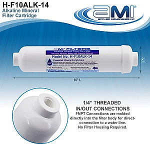 Alkaline Water Filter Replacement Cartridge | Mineral Cartridge for Alkaline Water Filters System | Essential Minerals for Water (1, Alkaline Cartridge Only)