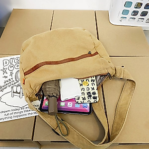 Canvas Crossbody Bags for Women and Men, Shoulder Hobo Purse Bag Tote Messenger Handbag for Work, Shopping and Travel(2565/Green)