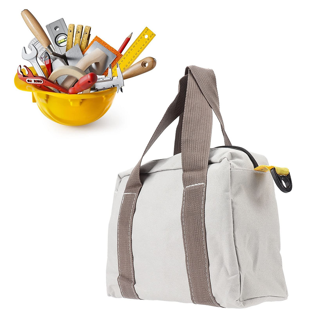 Heavy Duty Wide Mouth Tool Bag with Large Capacity Wear Resistant for Electricians, Plumbers, Mechanics, Plumbers, Handymen (16 Inch)