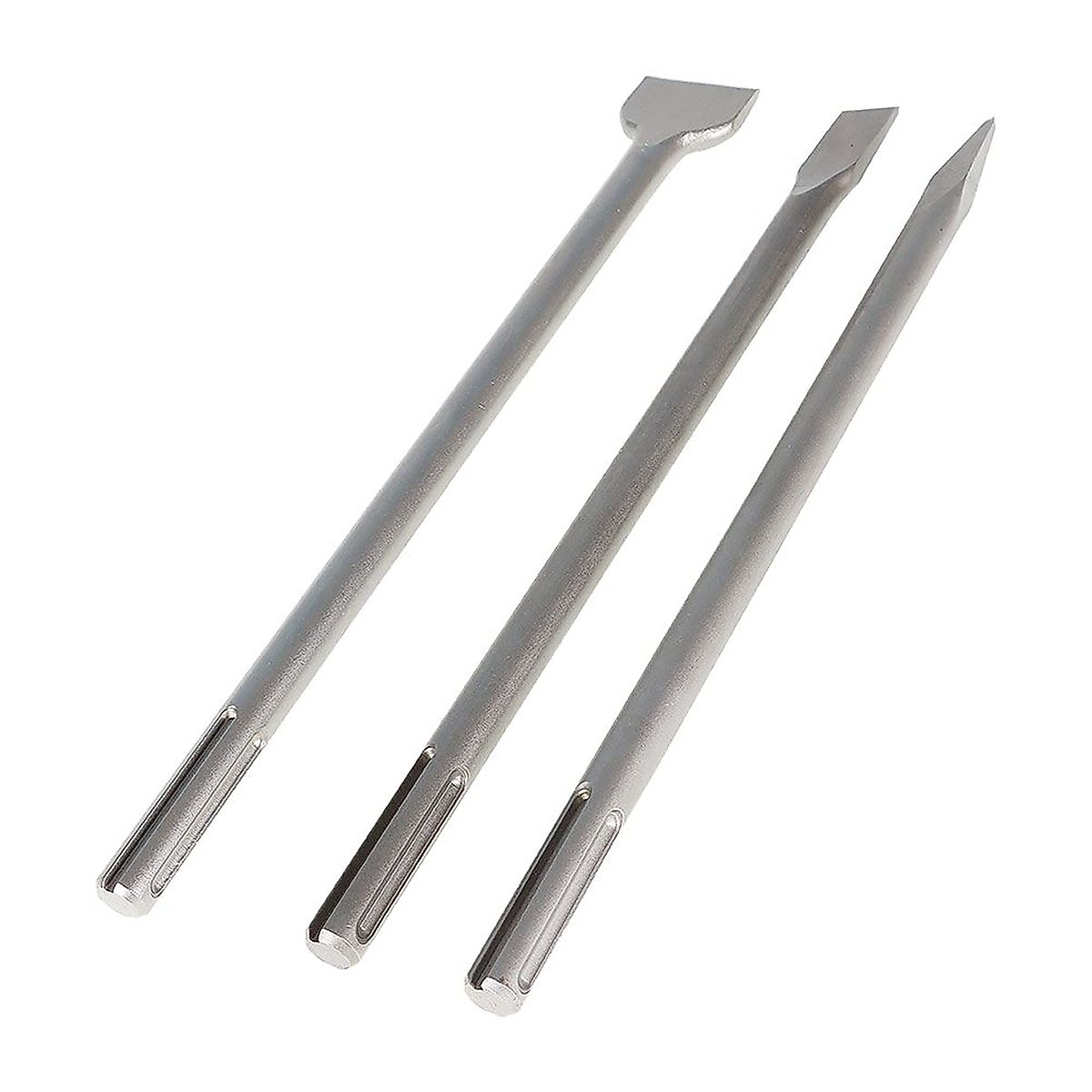 ALL-CARB 3Pcs 16-Inch Chisel Set, Heavy Duty Rotary Hammer Chisel Bit Set, Including Flat Chisel, Point Chisel and Scaling Chisel
