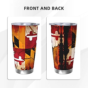 WXZYFP Car cup (single silver rim), can use a straw or drink directly, easy to use.vintage wooden maryland flag